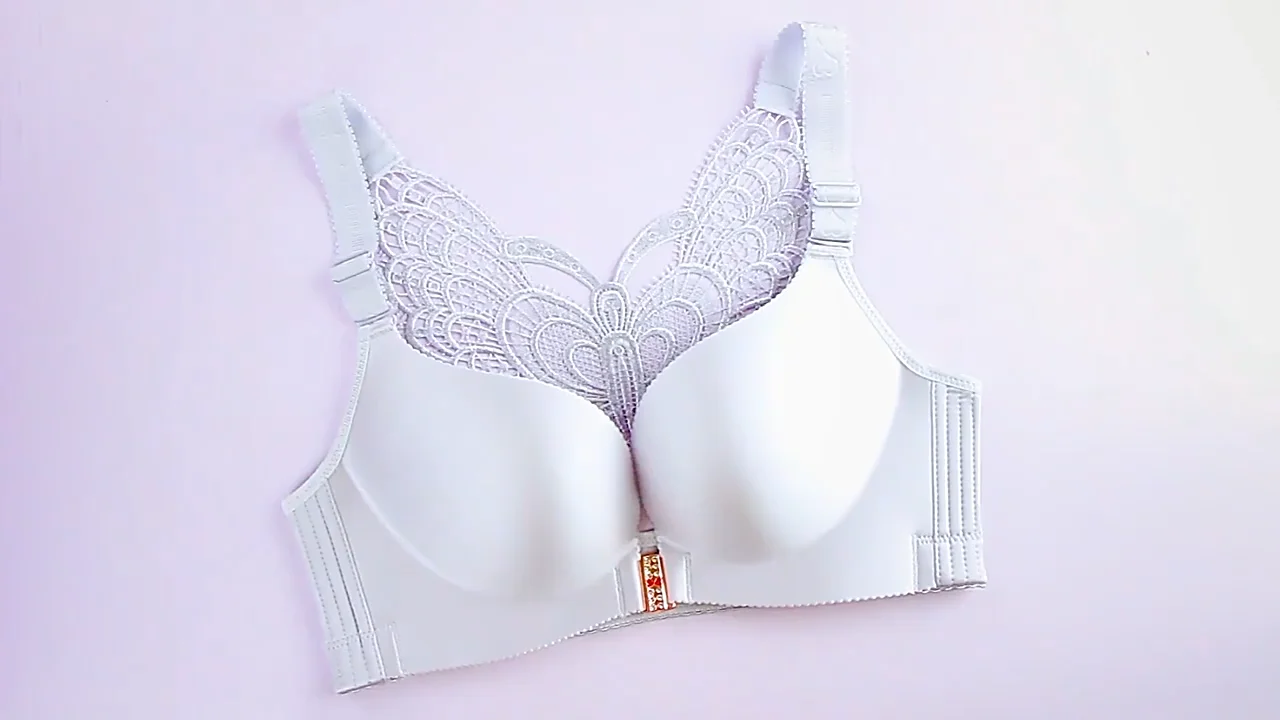 Leopard Front Closure Bra Wireless Beauty Lace Back Bras For Women ...