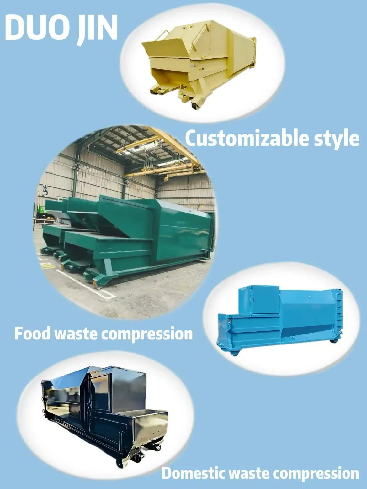 Industrial Waste Management Machine Automated Garbage Compactor with ...