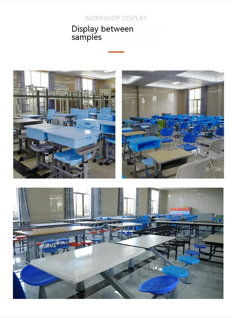 Custom Modern High Mdf Metal Frame Double Student Desk And Chair School ...