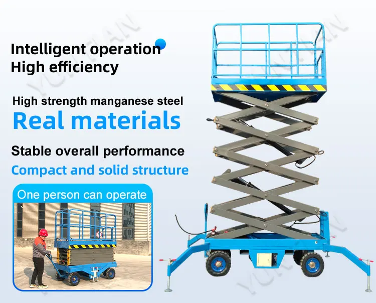 12m 500kg Hydraulic Mobile Elevating Scissor Man Lift Platform For Sale ...