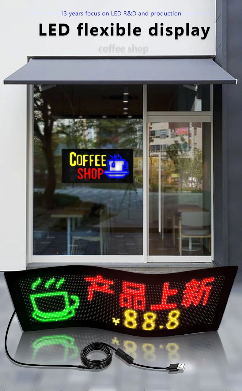 Smart App Control Flexible Led Screen Scrolling Message Pattern ...