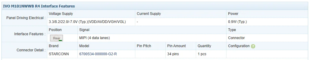 Laptop Lcd Screen 10.1 Inch Mipi 34 Pins 1280(rgb)*800 Wxga 60hz 16.7m ...