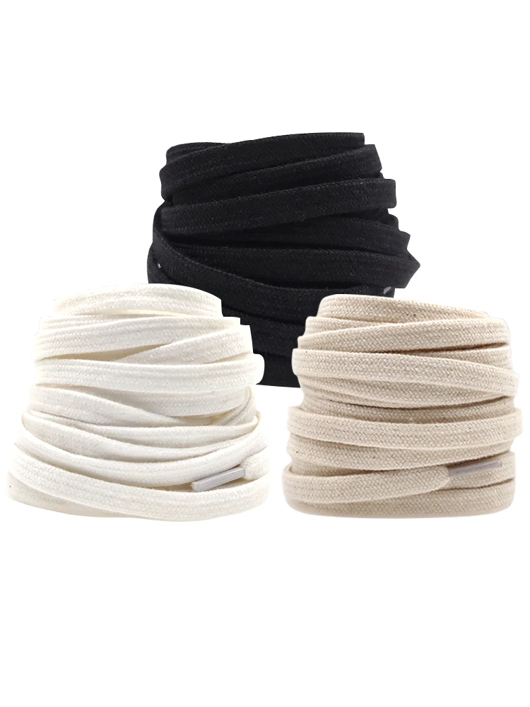 Classic Retro Double Weave Canvas Cotton Flat Shoe Laces Unisex Solid ...