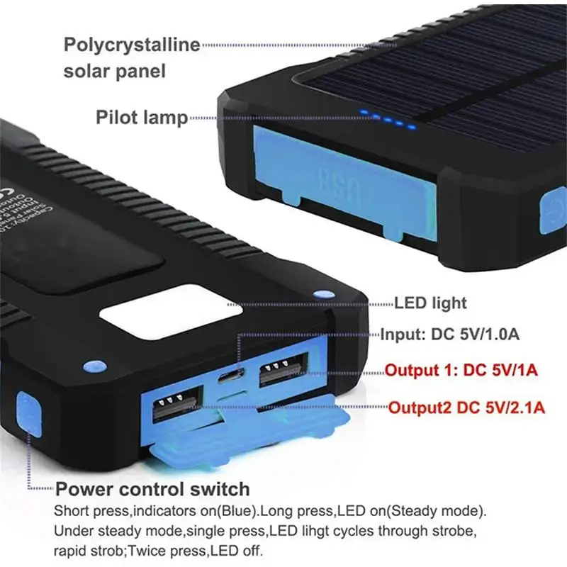 Waterproof Outdoor Solar Power Bank 10000mah by Orientpow