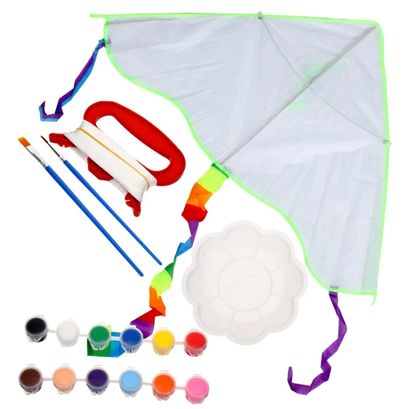 Kids Coloring Kit White Diy Blank Painting Kite For Kids - Buy Kites ...