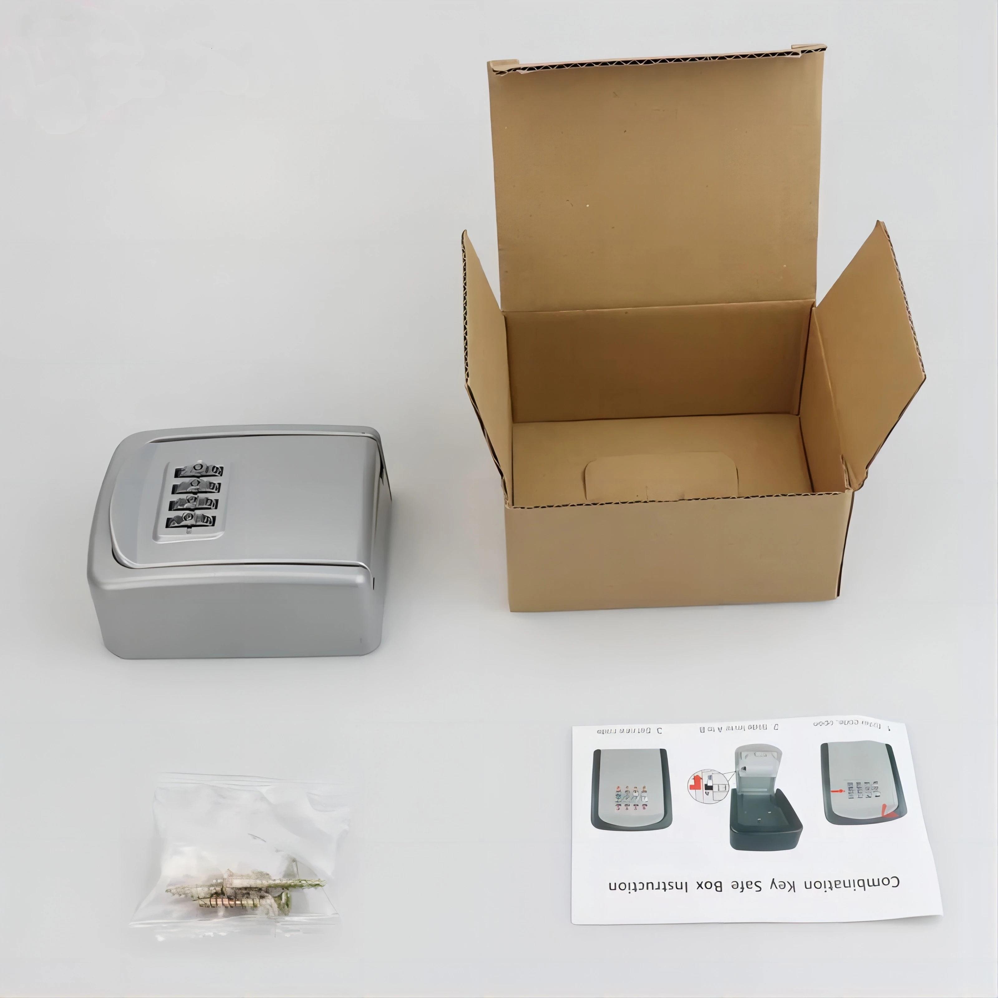 Wall Mounted Password Lock Box Key Safe Portable Outdoor Storage Box ...