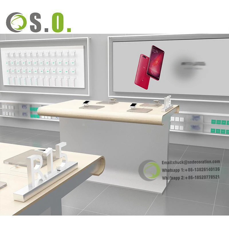 Phones Display Showcase Glass Display Cabinet With Lights Counter Top ...