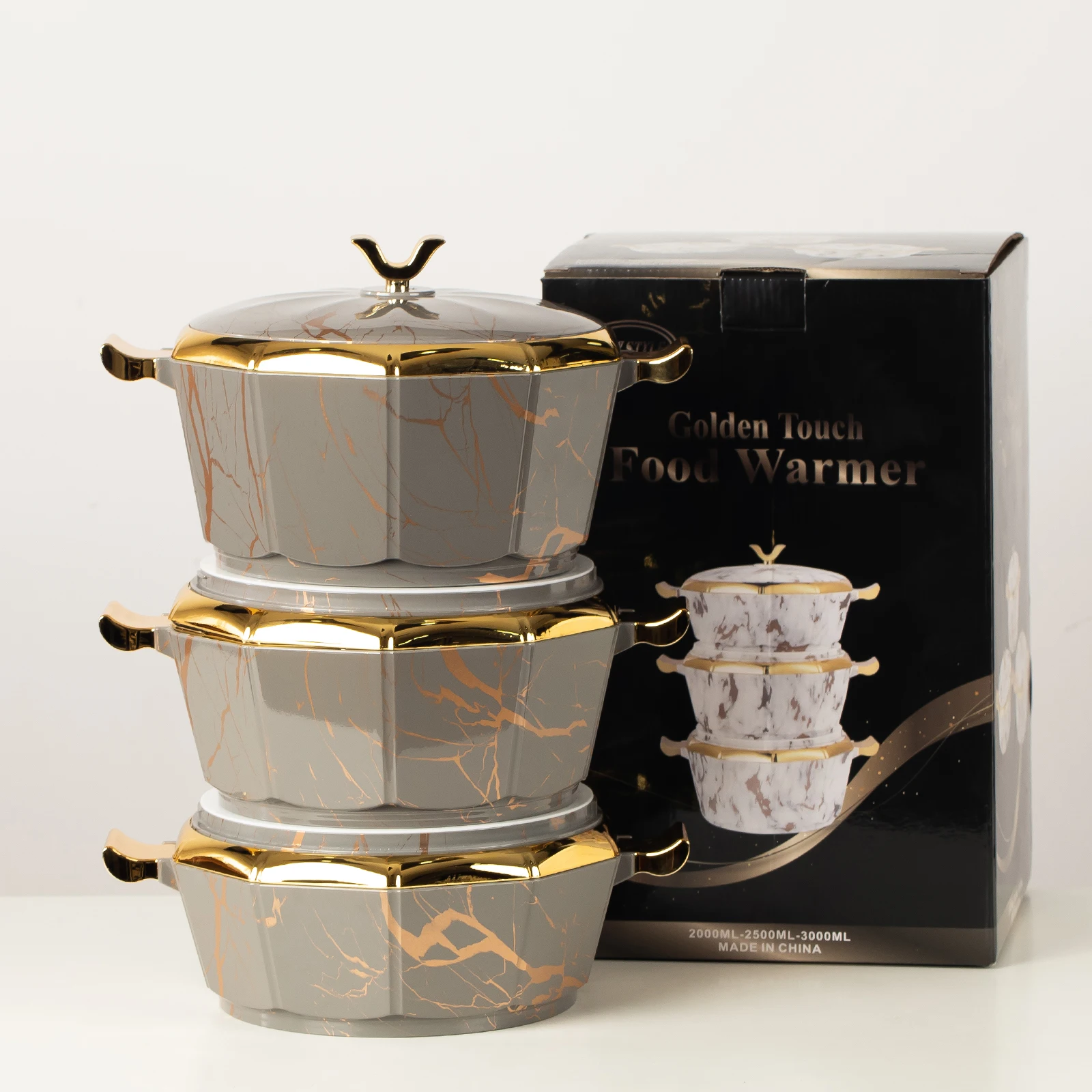 3 Pcs Set 2l 2.5l 3l Luxury Hot Pot Food Warmer Cooler Thermal Soup ...