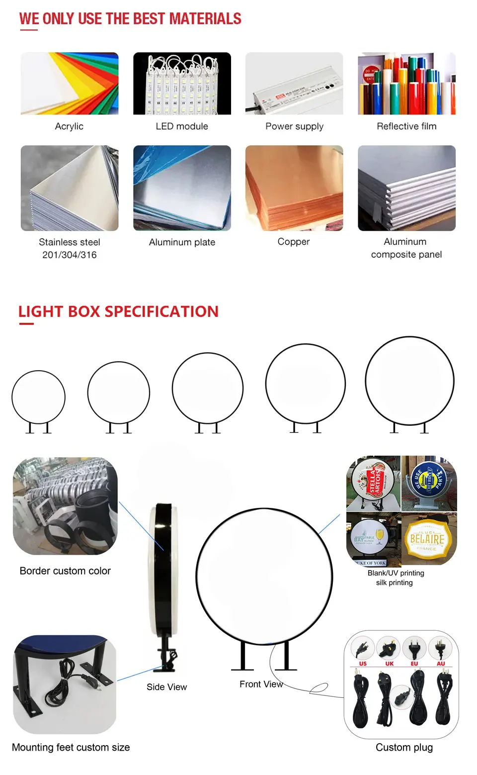 Wholesale Customizable Acrylic Blister LED Light Box for Indoor ...