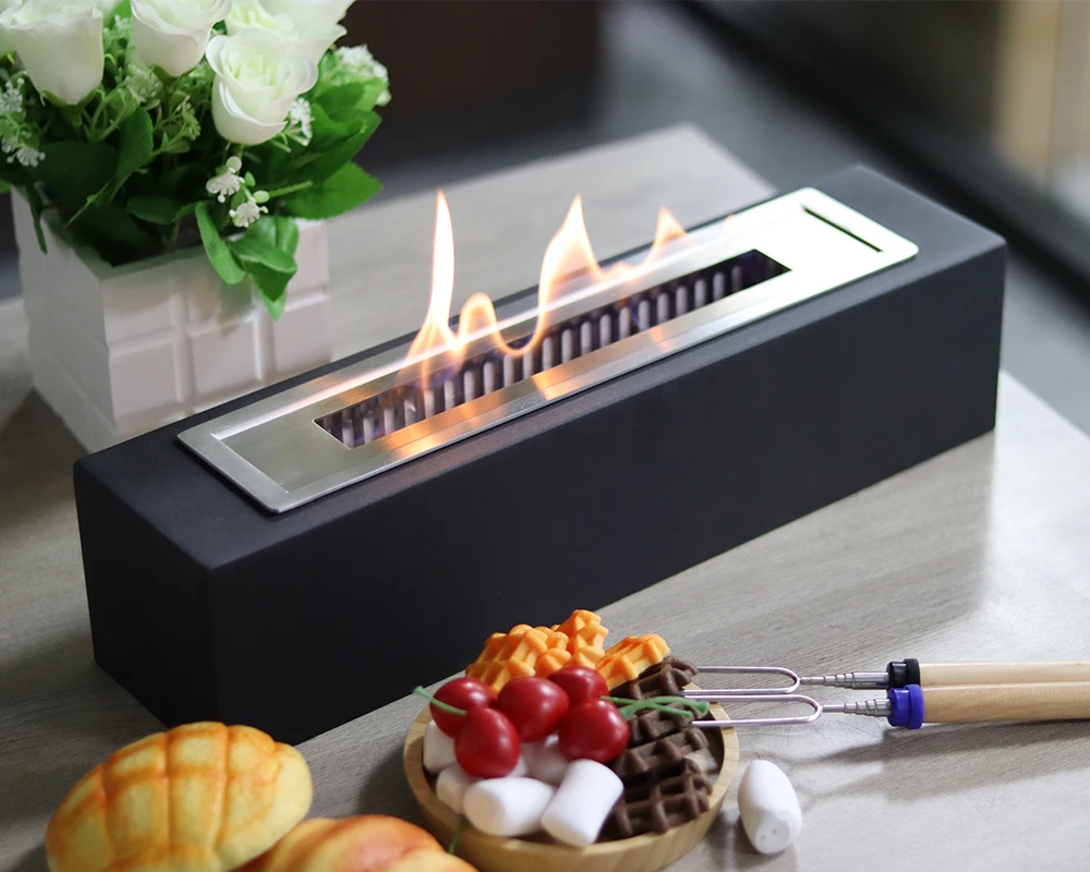 Portable Ethanol Fireplace - Rectangle Tabletop Fire Pit