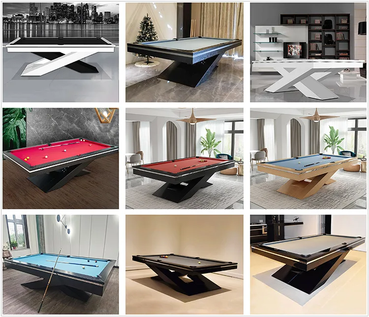 Custom Modern Luxury Solid Wood Rubber Cushion Pool Table Billiard ...