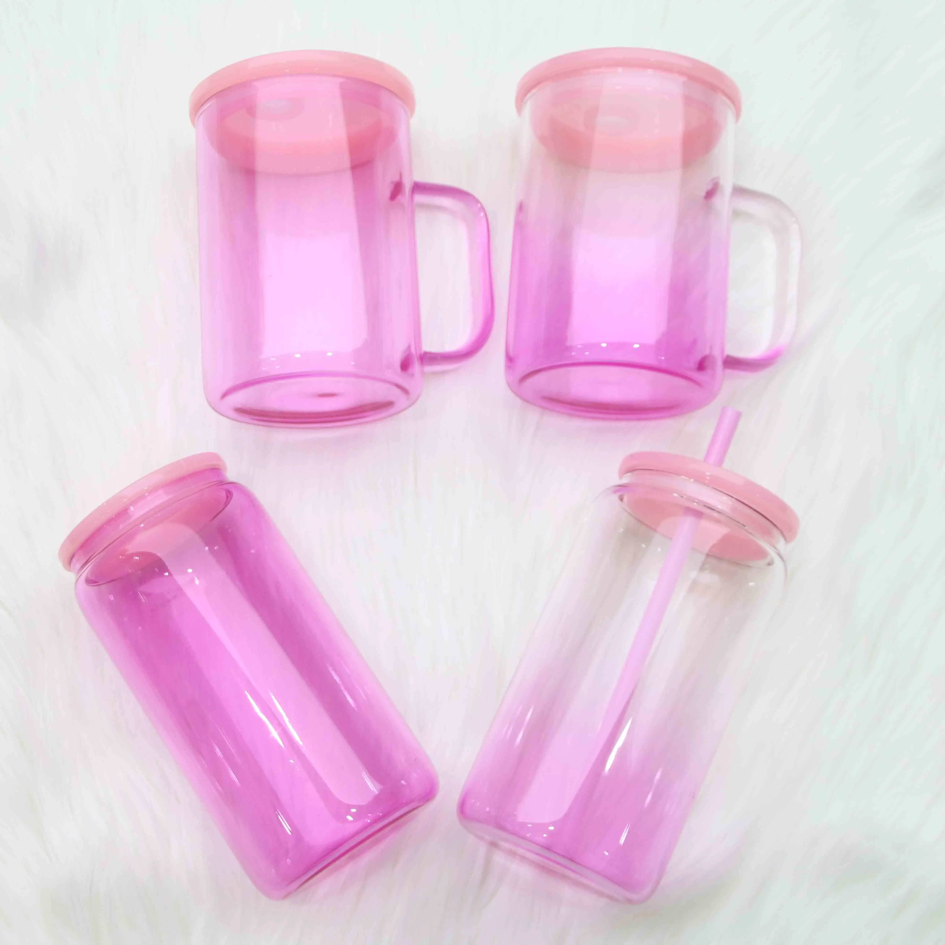 16oz Sublimation Libbey Glass Frosted Beer Mugs With Lid And Straw ...