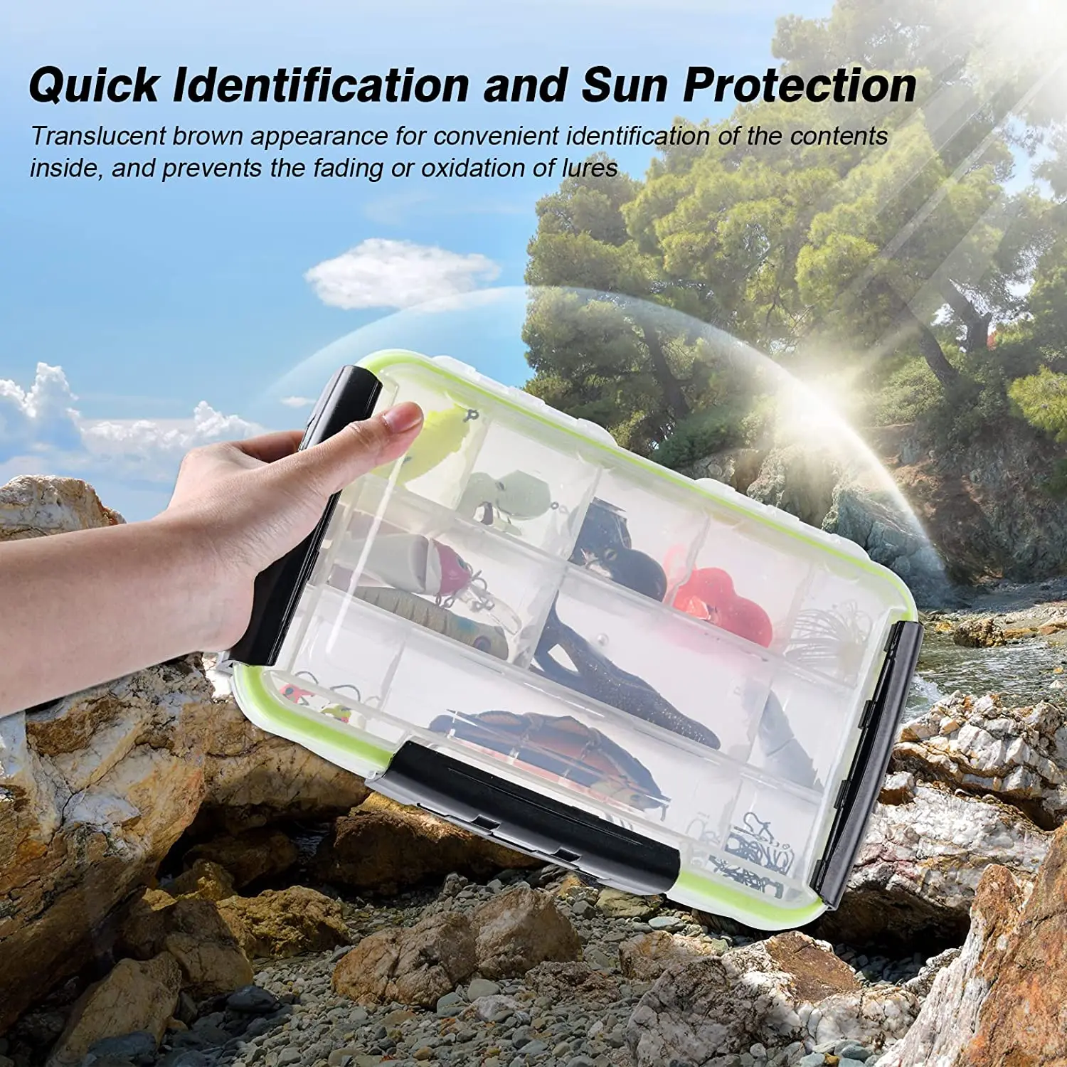 Waterproof Tackle Box Floating Airtight Stowaway Lure Box With ...