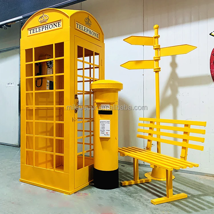 Classic White London Telephone Booth Metal Décor for Weddings & Events ...