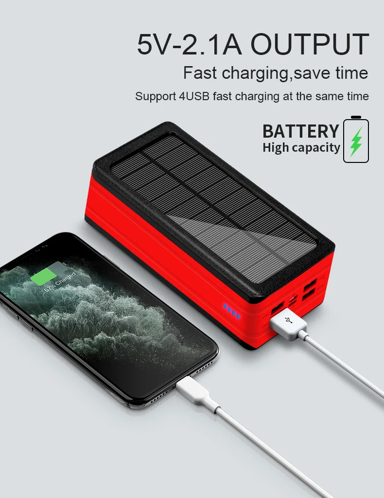 20000mah 30000mah 50000mah Portable Ip66 Waterproof Solar Power Bank ...