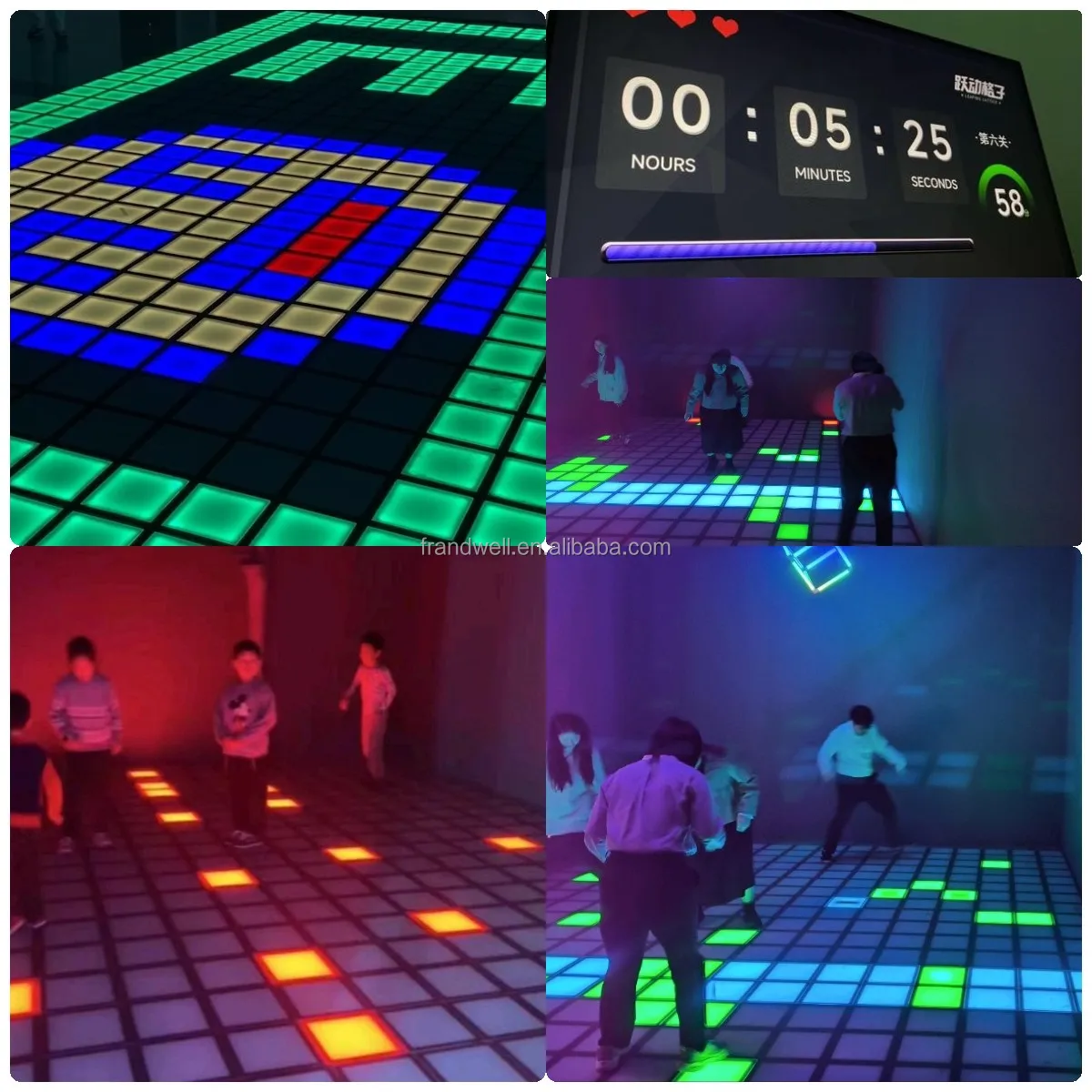Interactive Game LED Floor - 30x30cm Portable Magnet 3D