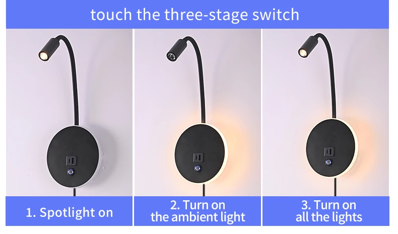 9W Dimmable Wall Lamps Wall Mounted Reading Wall Light Headboard ...