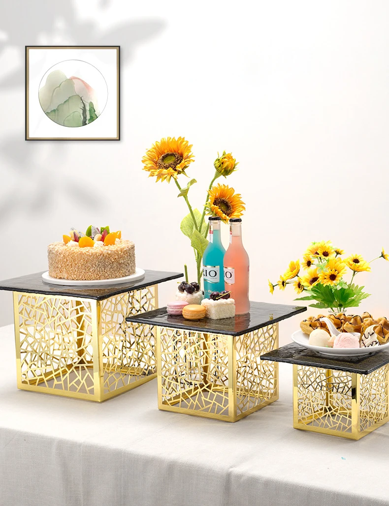 Catering Decorations Wedding Riser Buffet Stand Luxury Gold Plated ...