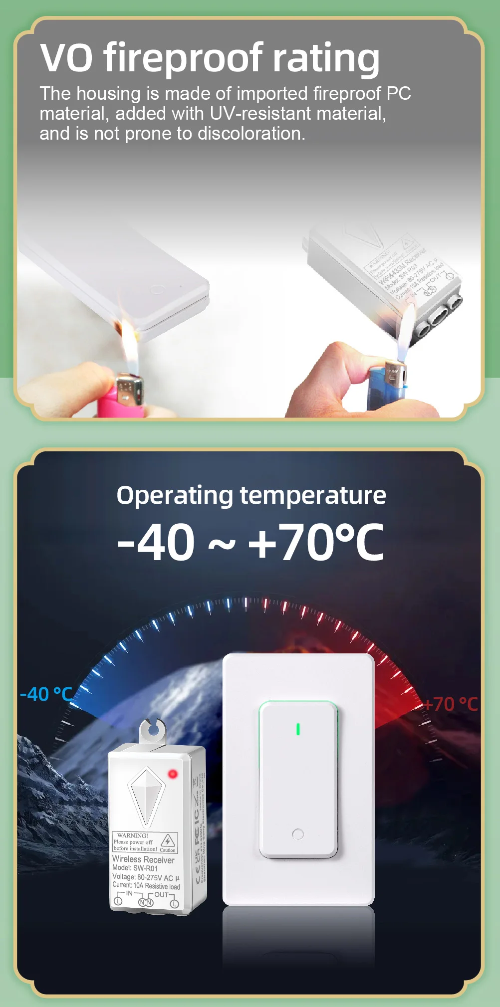 Simple Install Wireless IP66 Light Switch and 10A Receiver RF433 300 ...