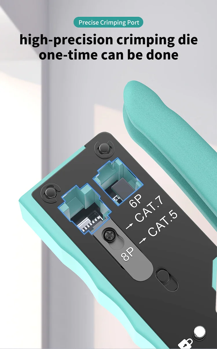 Rj45 Pass Through Crimping Tool For Cat8 Cat7 Cat6a Cat6 Cat5e Ethernet ...