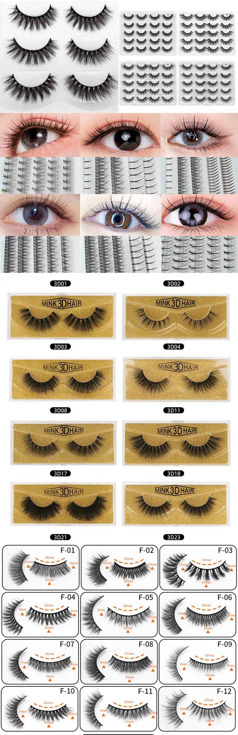 Beauty Fake Eyelashes Set With Press On Nails Kit Gift Box Mini Cosmetic Product Set Eyelash And ...