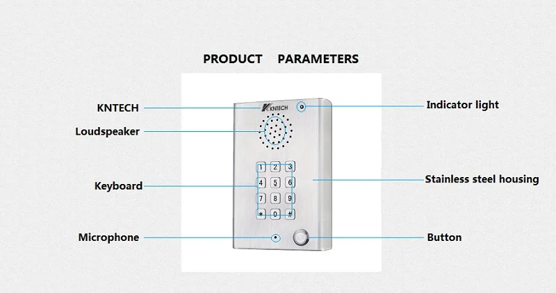 Wall Mounted Cleanroom Intercom Sus304 Material With Flat Keypad For ...