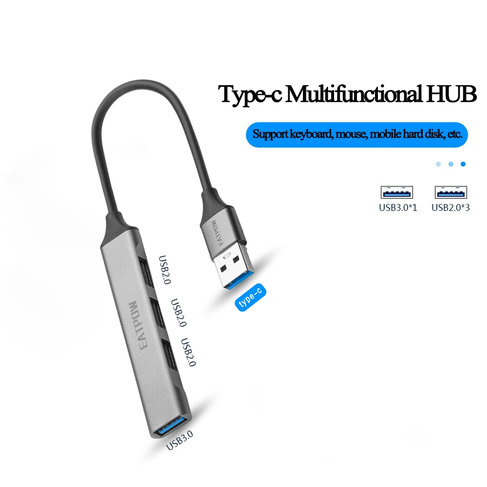 Type- C Hub Adapter Hub 4 In 1 Usb 3.0 5gbps Type-c Splitter Usb C Hub ...