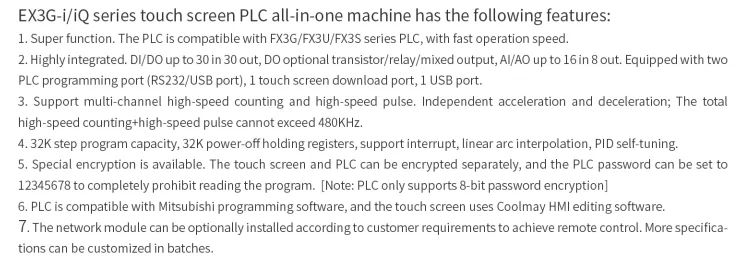 Small Size Lcd Touch Panel Plc Controller Built With 2ad Analog Inputs ...
