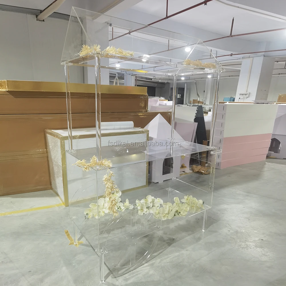 Blue Dessert Display Flower Placed Bar Table Sweet Wooden Candy Carts ...