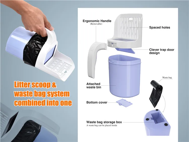 Petstar New 2 in 1 Pet Cleaning Tools Detachable Deep Cat Shovel Cat ...