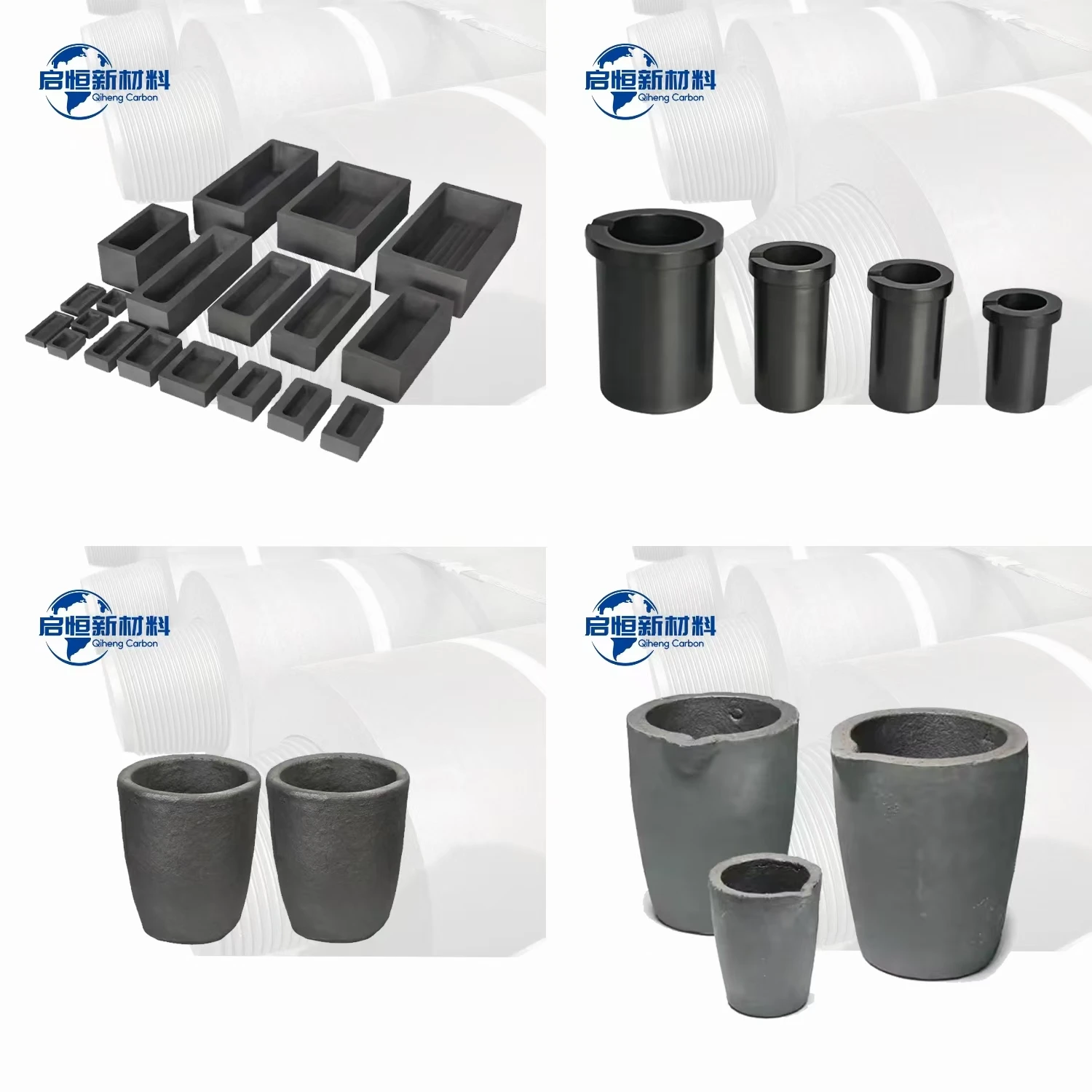 High Purity High Density Large Graphite Carbon Crucible 1kg 2kg 3Kg ...