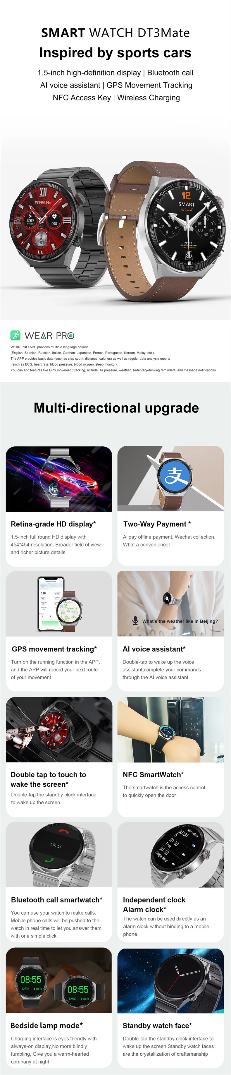 Dt 3 Mate New Woman Smart Watch Stainless Steel Leather 100% Silicone ...