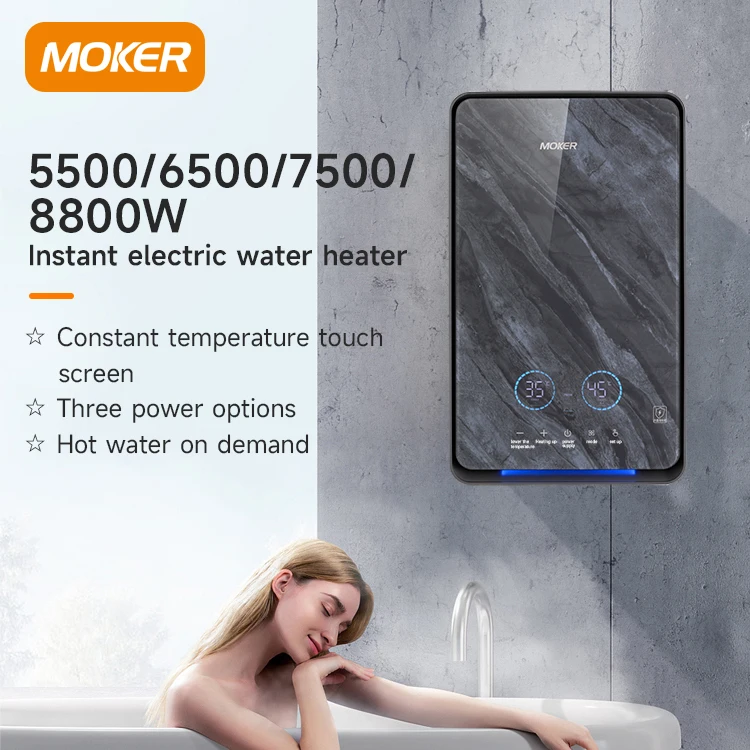6000w Smart Tankless Water Boiler Wall Mounted Hot Shower Electric ...