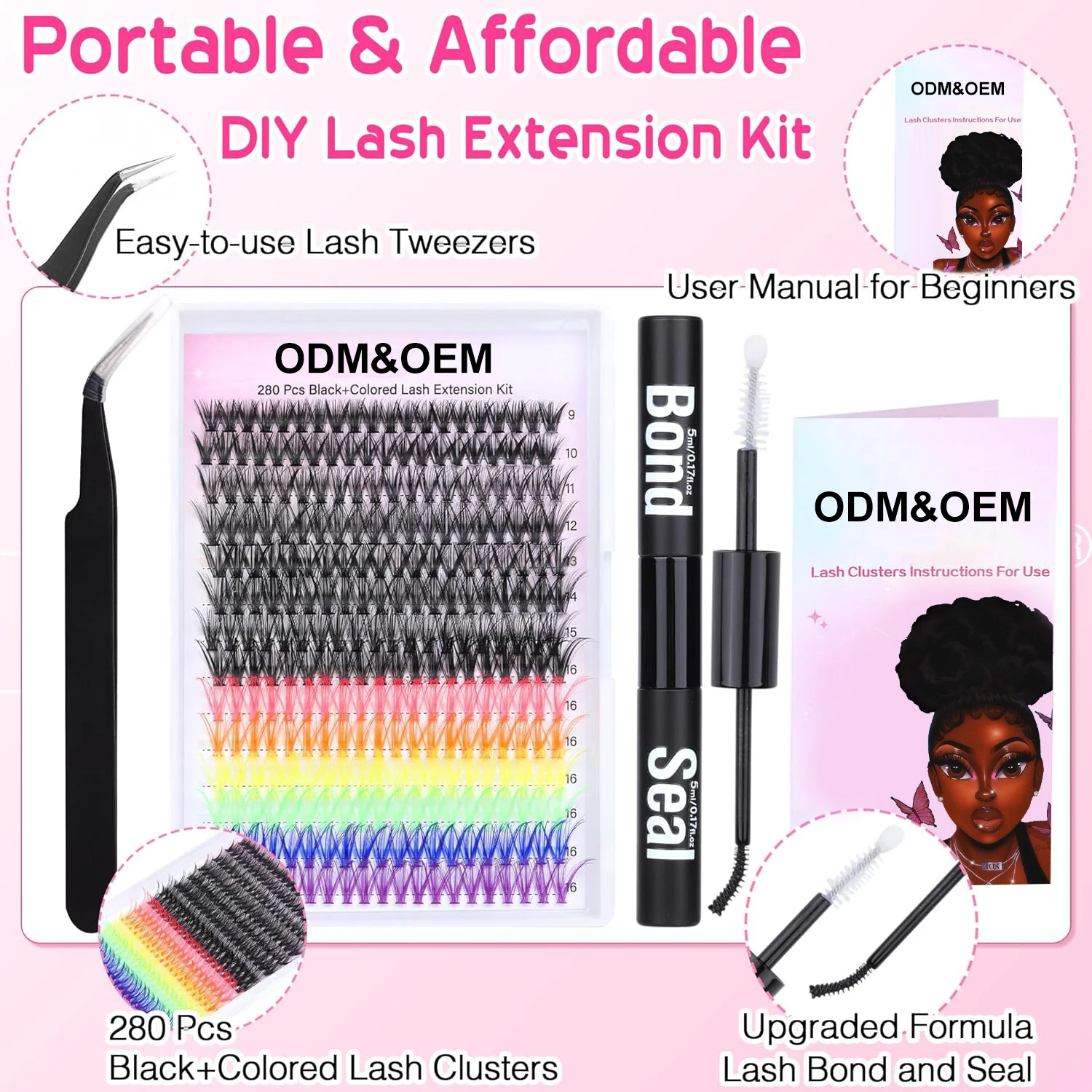 200d Individual Eyelash Clusters Mink D Curl Diy Pre-cut Segmented ...