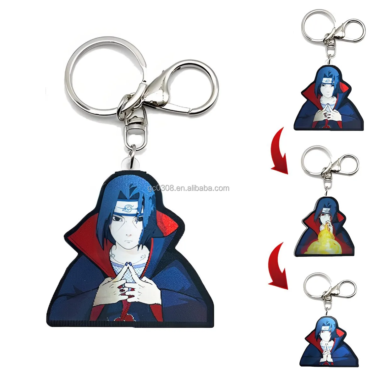 Wholesale Anime Cute 3d Motion Key Chains Acrylic Lenticular Key Rings ...