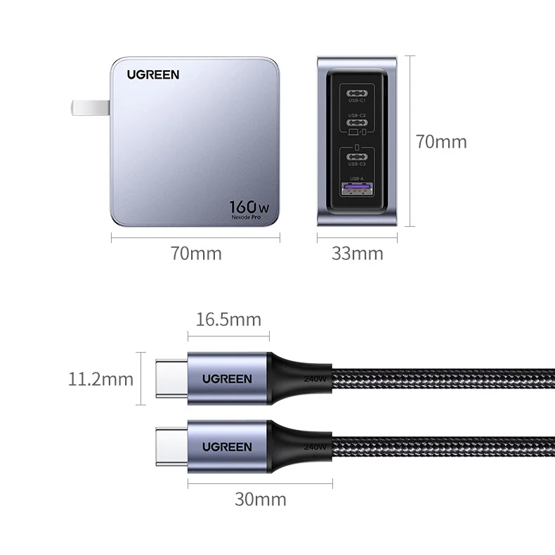UGREEN Nexode Pro 160W USB C Charger - Fast Wall Charger