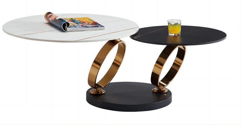 Creative New Design With Circular Chassis Metal Ring Table Legs Black ...