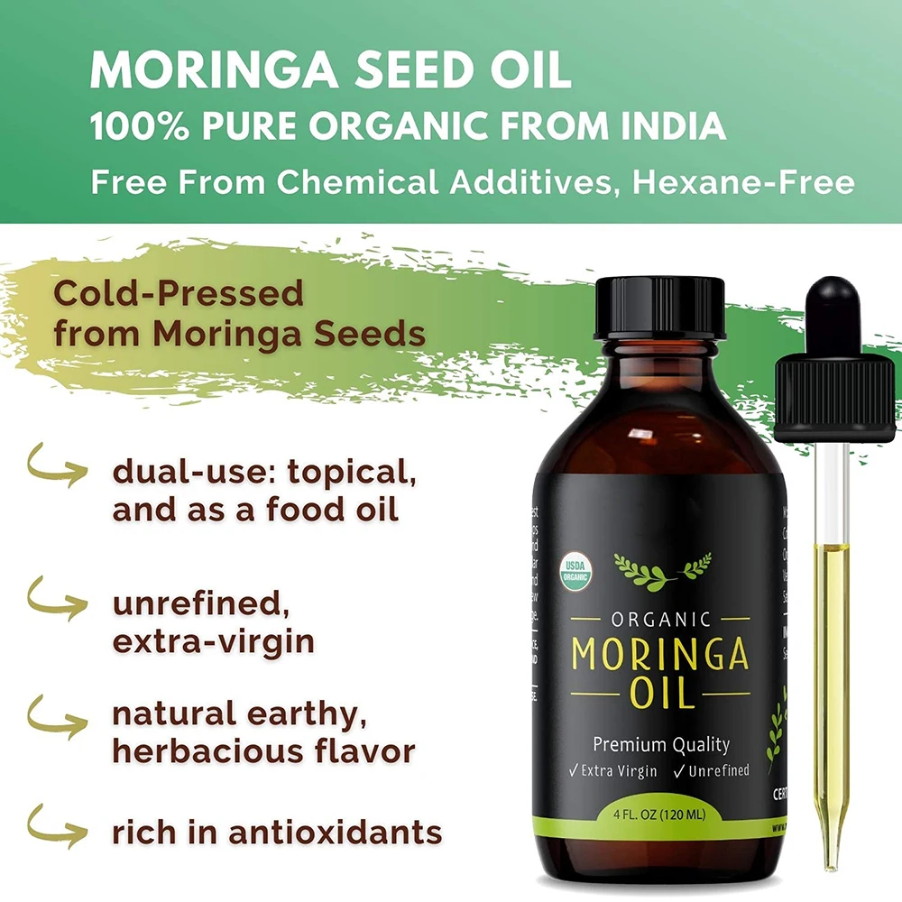 Aixin Private Label 120ML Reduces Fine Lines Wrinkles Moringa Oil for Face Body Pure Organic ...