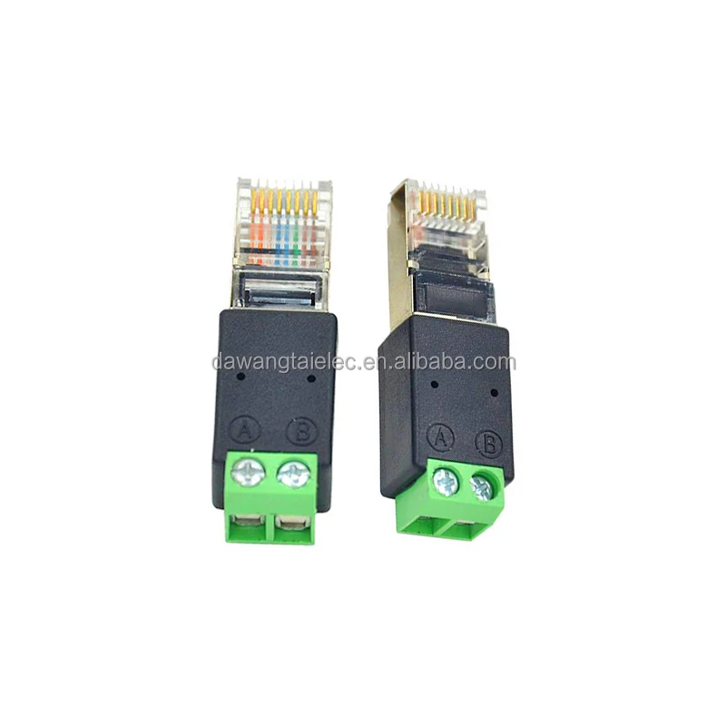RJ45 Male to Screw Terminal Adaptor 485 2 Pin Connector Splitter for ...