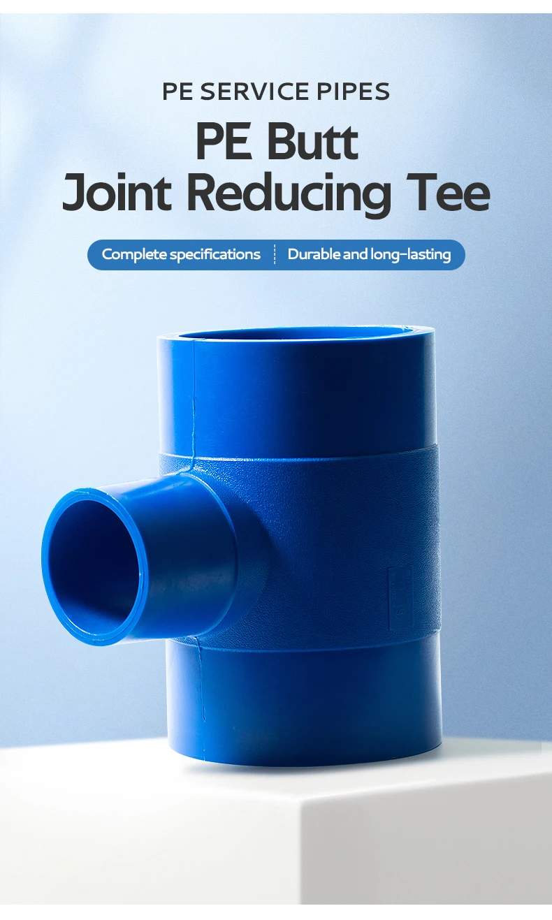 Hs 3 Ways Connector Plastic Pipe Fittings Pe Butt Joint Reducing Tee ...