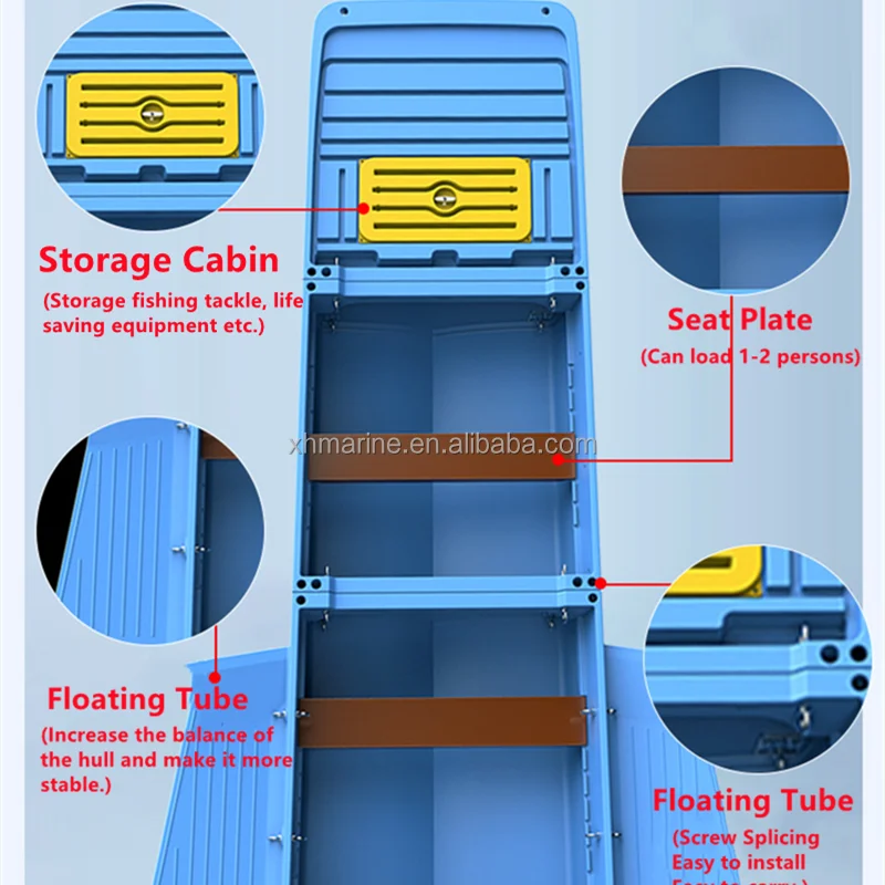 3.33m Foldable PE Fishing Boat for Water Sports & Fishing, OEM