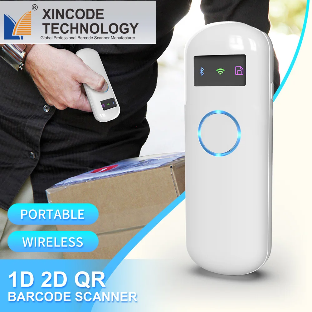Xincode 2D Barcode scanner Portable 1D Barcode Scan Gun Wireless Bluetooth Barcode Reader QR ...