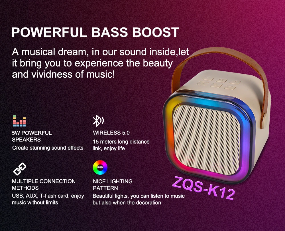 SING-E ZQS K12 Mini Portable BT Music Karaoke Audio Speaker