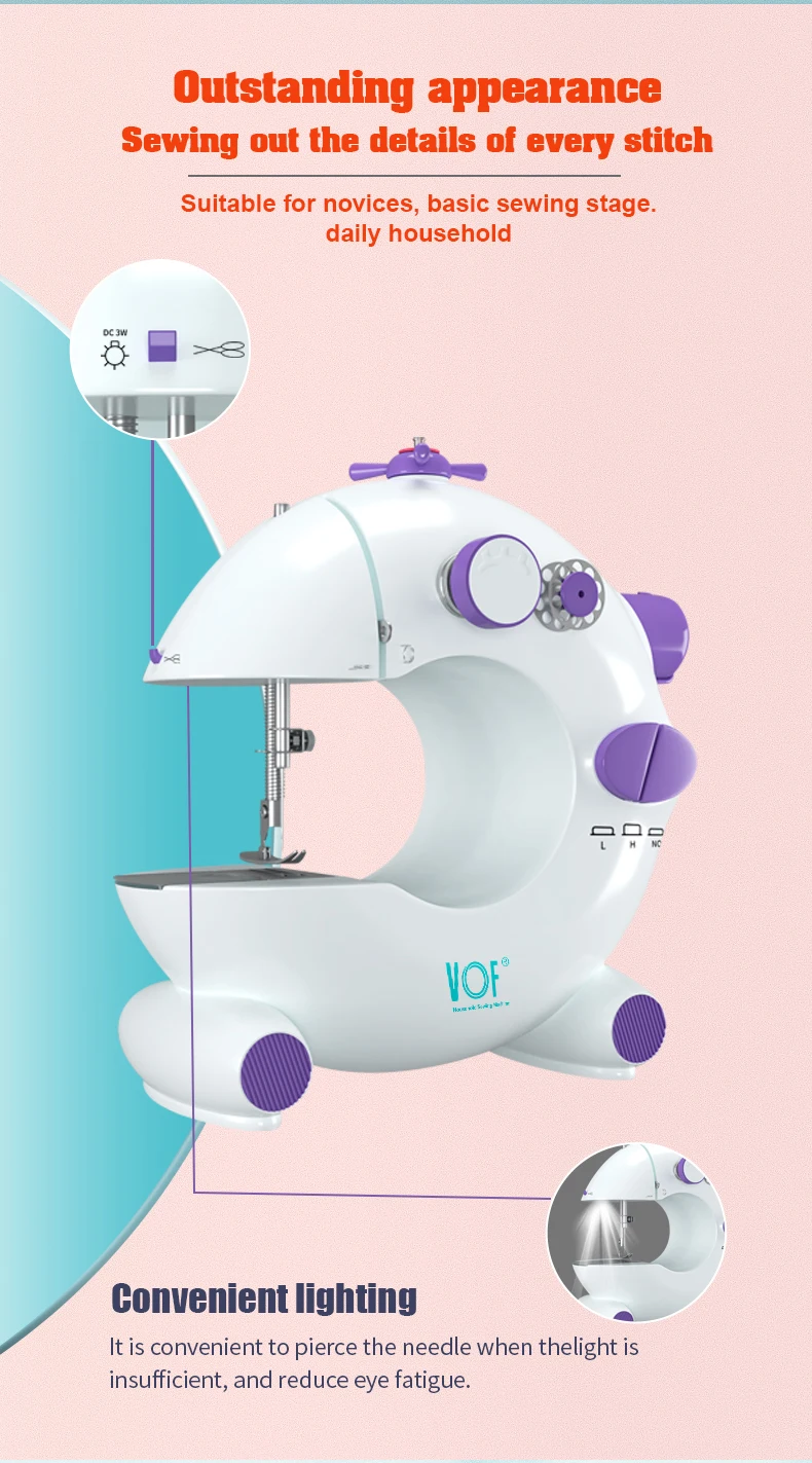 Vof 2024 New Design Fhsm 212 Home Household Mini Table Top Toy Sewing ...