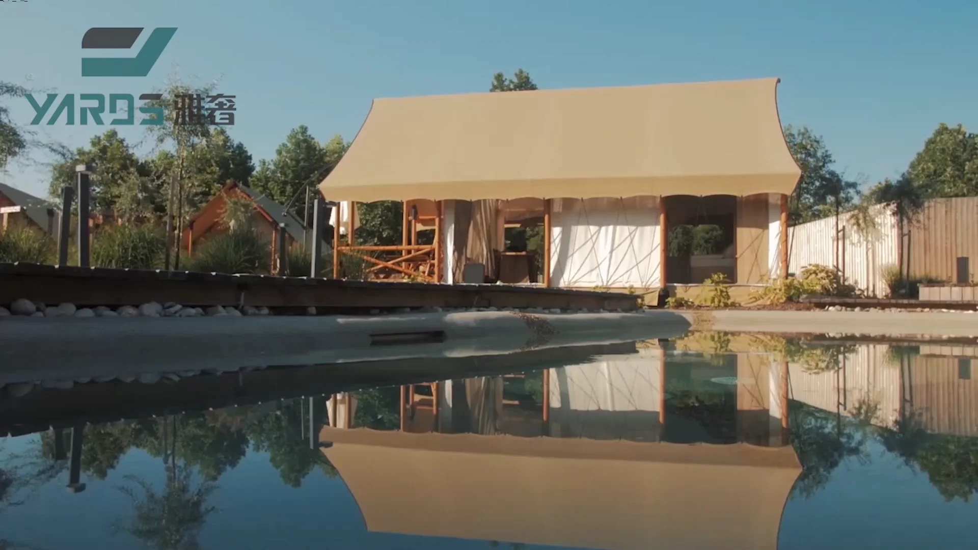 Solid Wood Sturdy Big Frame Tent With Terrace Family Vacation Safari ...