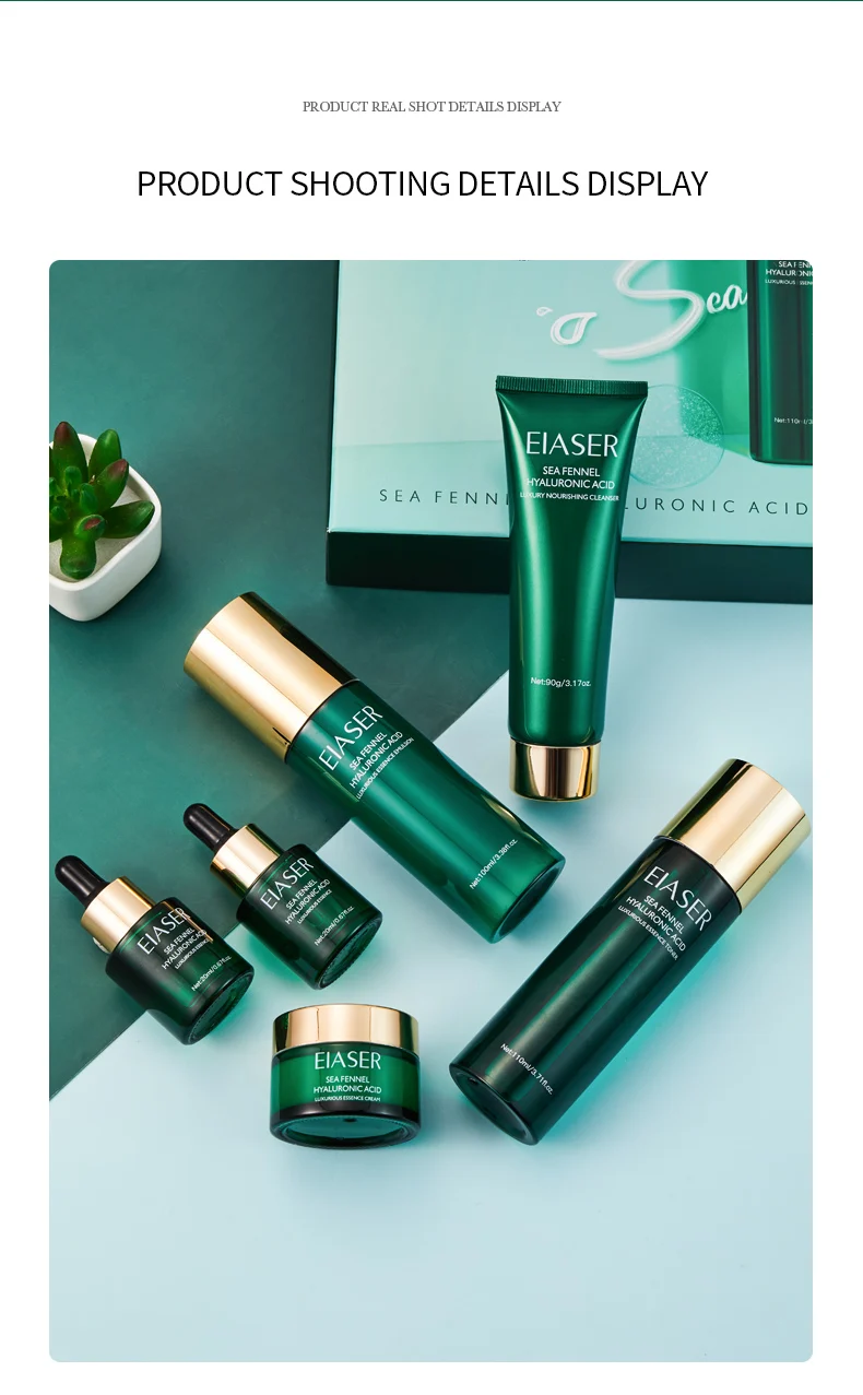 Sea Fennel Hyaluronic Acid Skincare Set - Anti-Aging Lotion, Cream ...