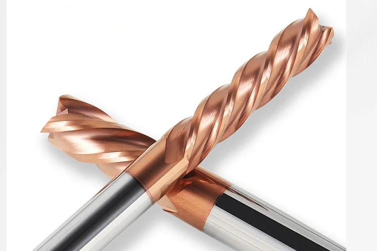 Technical drawing of 4-flute end mill