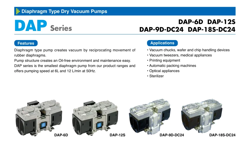 Diaphragm Type Dry Vacuum Pumps Ulvac Dap-6d From Japan - Buy Ulvac ...