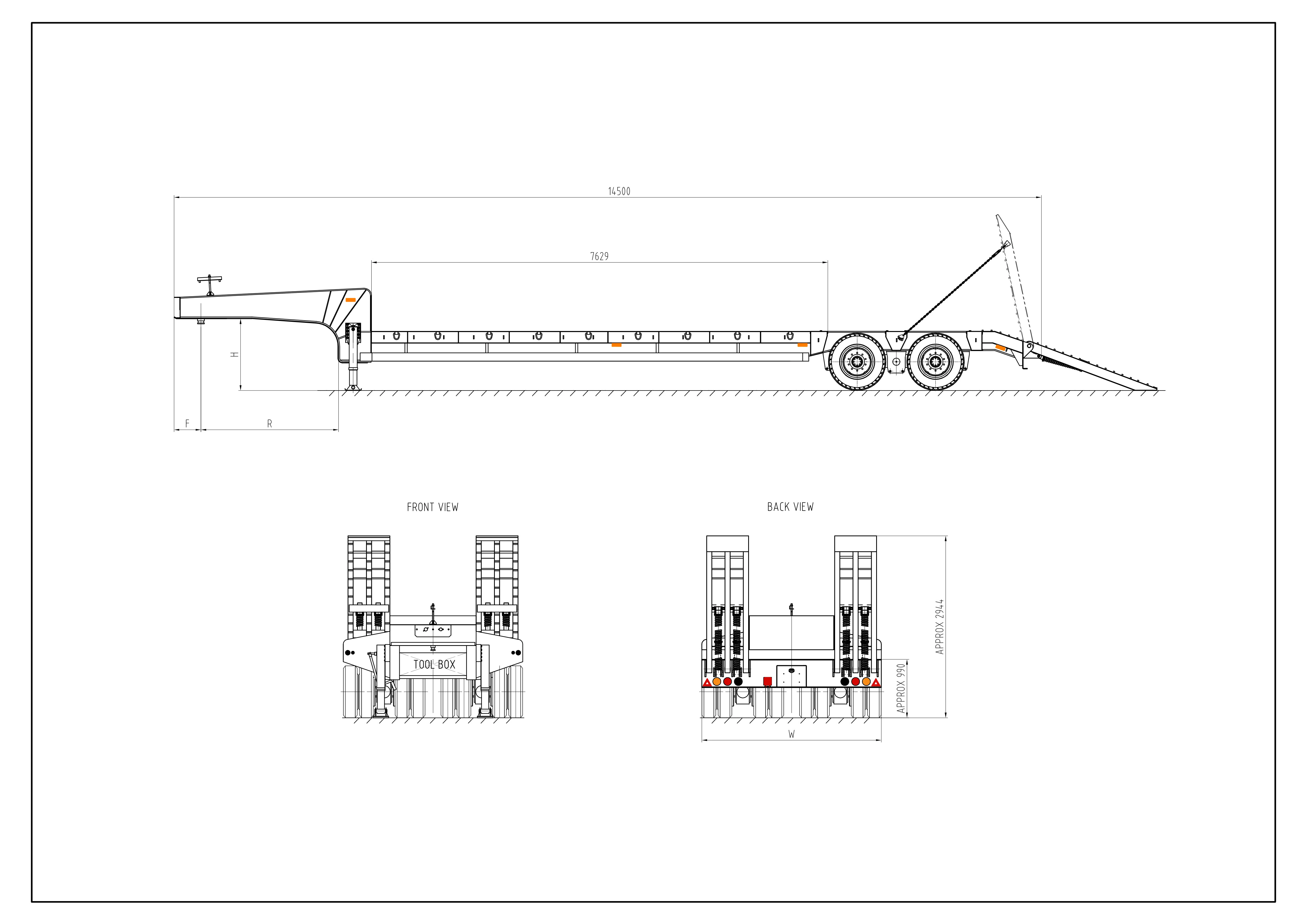 Hot Sale 3 Axis 4 Axle 60 80 100 Tons Heavy Duty Gooseneck Low Loader ...
