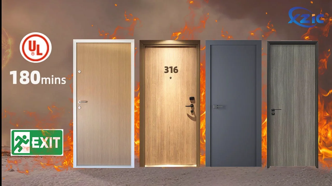 Modern Luxury Drawing Room Doors Design Interior Wood Fire Door ...